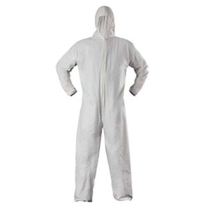 Venom Steel Disposable Heavy Duty Coverall, Hooded with Elastic Wrist and Ankles, L/XL Size, White