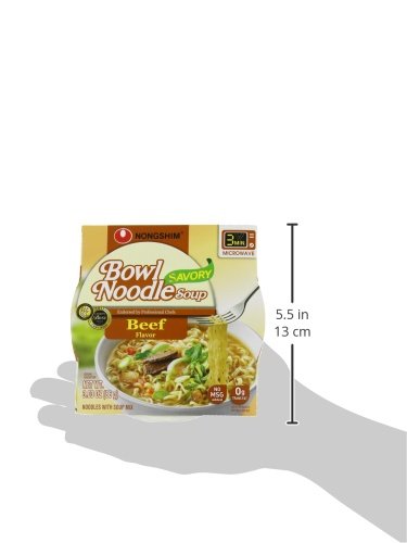 NongShim Bowl Noodle Soup, Beef, 3.03 Ounce (Pack of 12)