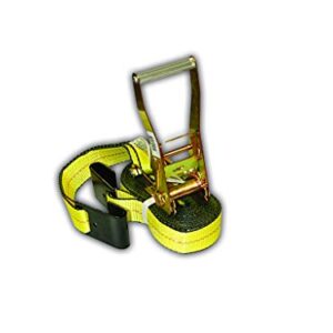 Everest - S1022 Premium Ratchet Tie Down 1 PK 2 IN. X 27 FT 3333 LBS. Working Load 10000 LBS. Break Strength Flat-Hook Cargo Straps Perfect for Moving Appliances, Lawn Equipment and Motorcycles, Vibrant Everest Yellow