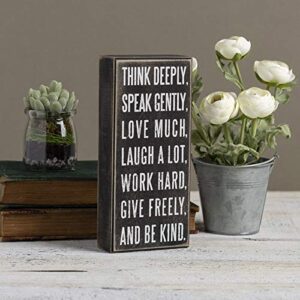 Primitives by Kathy 17037 Classic Box Sign, 4 x 9-Inches, Think Deeply