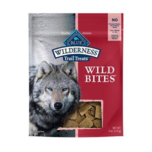 blue buffalo wilderness trail treats wild bites high protein grain free soft-moist dog treats, salmon 4-oz bag