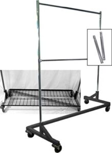 only hangers extended height double rail z rack rolling clothes rack garment rack with bottom shelf combo in black