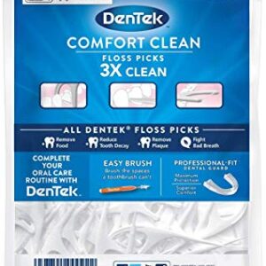 DenTek Comfort Clean Floss Picks for Sensitive Teeth, Soft and Silky Ribbon, 90 count Each (Pack of 1)