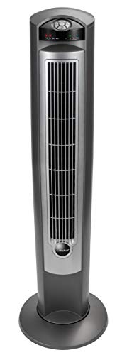 Lasko Portable Electric 42" Oscillating Tower Fan with Fresh Air Ionizer, Timer and Remote Control for Indoor, Bedroom and Home Office Use, Silver 2551