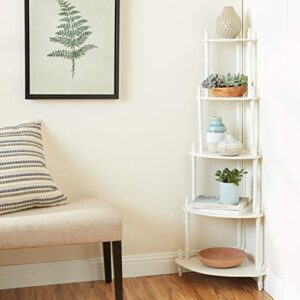 Frenchi Home Furnishing 5-Tier Corner Stand, White