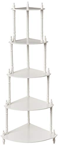 Frenchi Home Furnishing 5-Tier Corner Stand, White