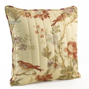 waverly charleston chirp modern floral square decorative throw pillow, 20" x 20", multicolor