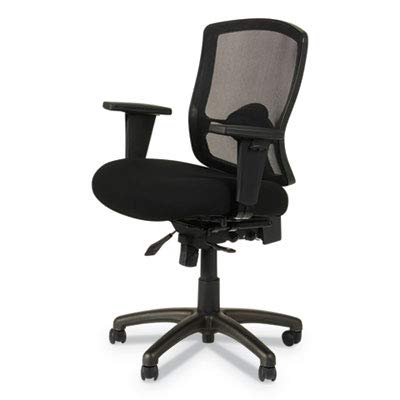 Alera ALEET4017 Etros Series 17.16 in. to 20.86 in. Seat Height Mesh Mid-Back Petite Multifunction Chair - Black