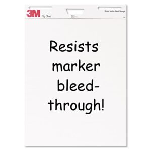 3m 570 professional flip chart pad, unruled, 25 x 30, white, 40 sheets, 2/carton