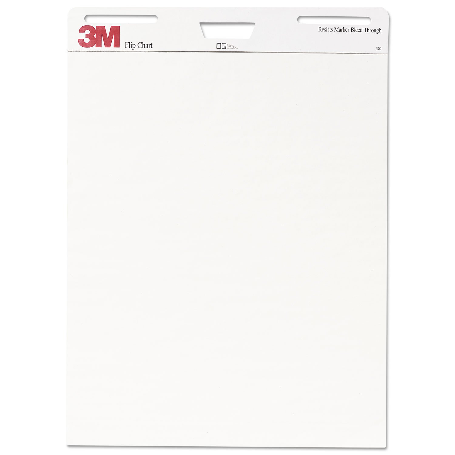 3M 570 Professional Flip Chart Pad, Unruled, 25 X 30, White, 40 Sheets, 2/Carton