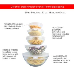 Home Basics Clear Glass Food Storage Containers with Plastic Lids (Clear Lids)