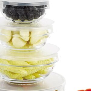 Home Basics Clear Glass Food Storage Containers with Plastic Lids (Clear Lids)