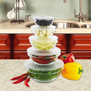 Home Basics Clear Glass Food Storage Containers with Plastic Lids (Clear Lids)