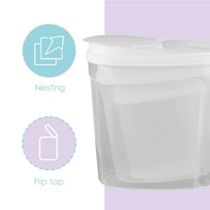 Home Basics 3-Piece Cereal Food Storage Container, White Lids