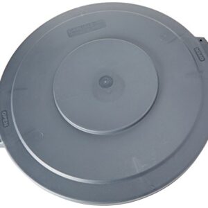 Carlisle FoodService Products 34103323 Bronco Polyethylene Round Lid, 24" Diameter x 2.13" Height, Gray, for 32 Gallon Trash Containers