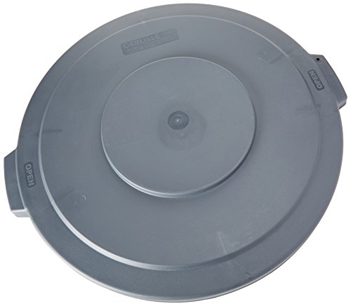 Carlisle FoodService Products 34103323 Bronco Polyethylene Round Lid, 24" Diameter x 2.13" Height, Gray, for 32 Gallon Trash Containers