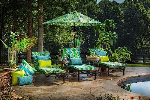 Pillow Perfect Pompeii Solid Indoor/Outdoor Lumbar Pillow Plush Fill, Weather and Fade Resistant, Lumbar - 11.5" x 18.5",, Green, 2 Count