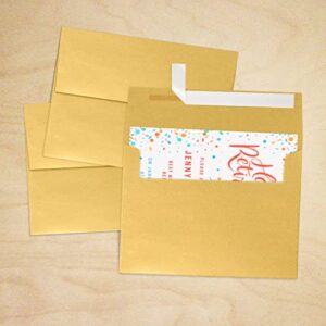 LUXPaper A7 Invitation Envelopes | Peel & Press | 5 1/4" x 7 1/4" | Gold Metallic | 80lb. Text | 50 Qty