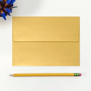 LUXPaper A7 Invitation Envelopes | Peel & Press | 5 1/4" x 7 1/4" | Gold Metallic | 80lb. Text | 50 Qty