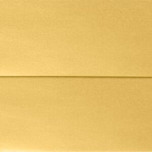 LUXPaper A7 Invitation Envelopes | Peel & Press | 5 1/4" x 7 1/4" | Gold Metallic | 80lb. Text | 50 Qty