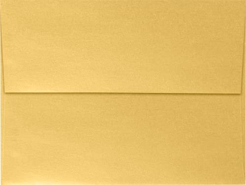 LUXPaper A7 Invitation Envelopes | Peel & Press | 5 1/4" x 7 1/4" | Gold Metallic | 80lb. Text | 50 Qty