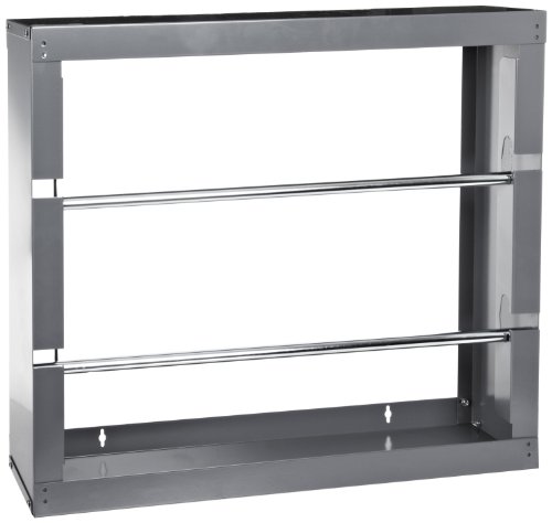 Durham 384-95 Gray Cold-Rolled Steel Wire Spool Rack with 2 Rods, 26-1/8" Width x 17-7/8" Height x 6" Depth