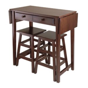 winsome mercer double drop leaf table with 2 stools