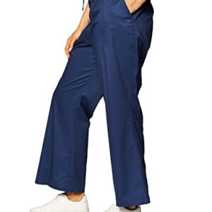 Scrubs for Women Workwear Core Stretch Drawstring Cargo Scrub Pants Plus Size 4044P, 2XL Petite, Navy