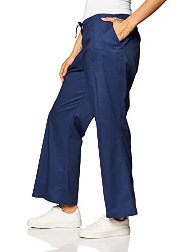 Scrubs for Women Workwear Core Stretch Drawstring Cargo Scrub Pants Plus Size 4044P, 2XL Petite, Navy