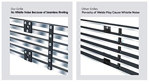 APS Compatible with Ford F-250 F-350 F-450 F-550 SD 2011-2016 Lower Bumper Stainless Steel Polished Chrome 8x6 Horizontal Billet Grille Insert F66829A