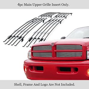 APS Compatible with Dodge Ram 1999-2001 Sport Main Upper Stainless Steel Chrome Billet Grille Grill Insert D85074A