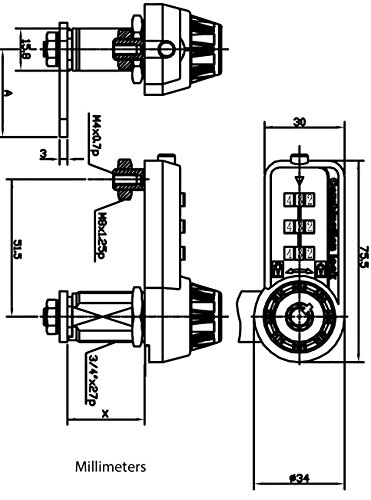 Combi-Cam Ultra, 7440S & Keys, 0.625, Chrome