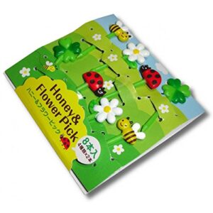 cutezcute bento food pick, 8-piece, honey bee flowers