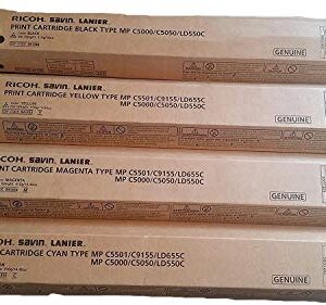 Genuine Ricoh MP C5000 C5050 LD550C Toner Bundle Set BCYM 841284, 841453, 841454, 841455