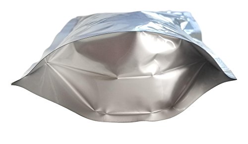 (50) - 8"x12"x4" Zip Seal Stand Up One Color Mylar Bag Gusseted Pouches - 5 mil Genuine Resealable Aluminum Foil-Lined Bag for Long Term Food, Grain, Baking, Coffee, Storage Container