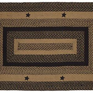 IHF Home Décor |Star Black Premium Braided, Collection | Primitive, Rustic, Farmhouse Style | Jute/Cotton | 30Days Risk Free | Accent Rug/Door Mat/Floor Carpet (36"x60" Rect, Star Black)