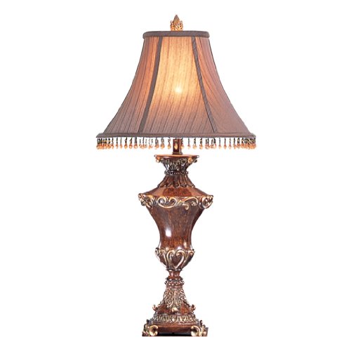 OK LIGHTING OK-4171T Resemble Wood Table Lamp, 31" H, Gold