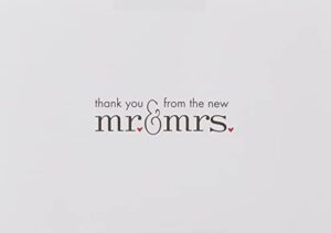 hortense b. hewitt 50-count wedding thank you notes, 4.8 x 3.5-inches, mr. and mrs.