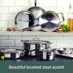 All-Clad D5 5-Ply Brushed Stainless Steel Cookware Set 10 Piece Induction Oven Broil Safe 600F Pots and Pans