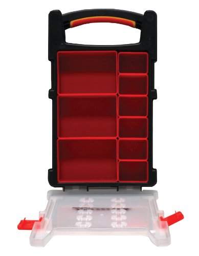 Homak Plastic Organizer with 9 Removable Bins, HA01109225, Orange