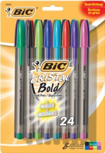 bic cristal bold ball pen 24pk assorted