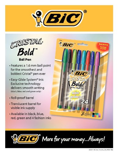 BIC Cristal Bold Ball Pen 24pk Assorted