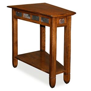 leick rustic oak slate tile recliner wedge end table