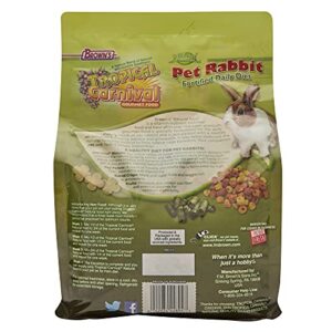 F.M. Brown's Tropical Carnival Natural Rabbit Food, 4-lb Bag - Vitamin-Nutrient Fortified Daily Diet with High Fiber Timothy Hay and Alfalfa Pellets for Optimum Digestion