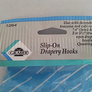 Graber 3-Inch Slip On Drapery Hooks with 1/8-Inch Drop. 14 Hooks per Bag