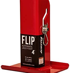 Fastway FLIP 88-00-4500 Trailer Tongue Automatic Fold-Up Jack Foot Plate for 2 1/4" Jacks-4" Extension (2-Inch Inner Jack Tube)