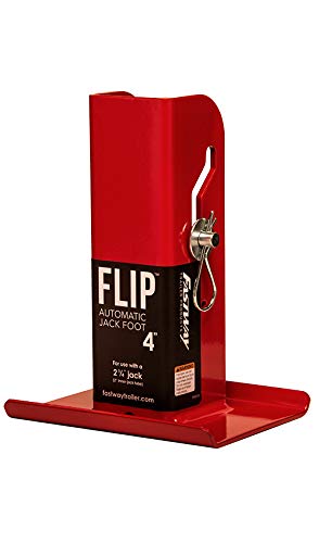 Fastway FLIP 88-00-4500 Trailer Tongue Automatic Fold-Up Jack Foot Plate for 2 1/4" Jacks-4" Extension (2-Inch Inner Jack Tube)