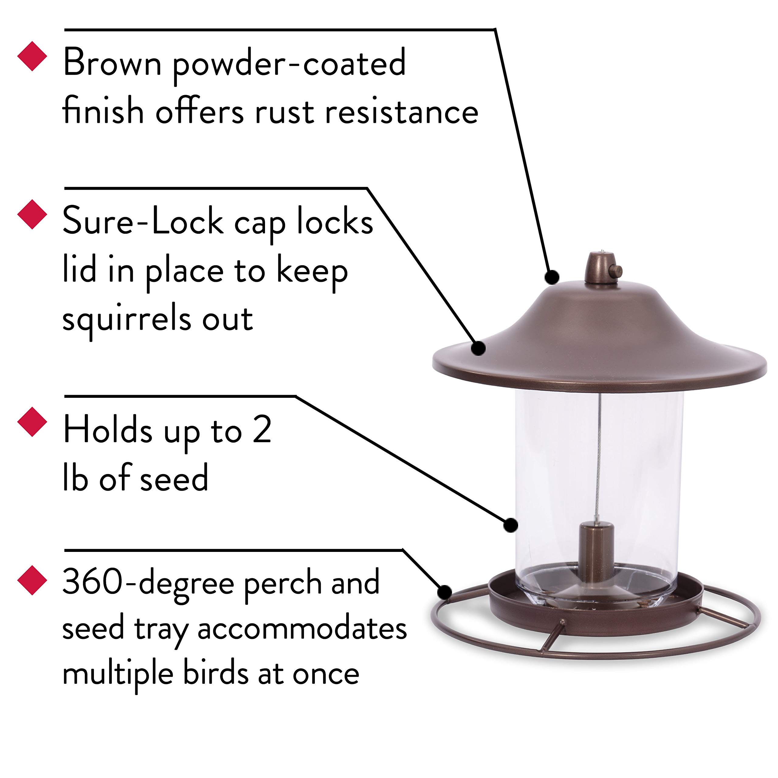 Perky-Pet 312-1SR Outdoor Panorama Wild Bird Feeder - 2 Lb Seed Capacity