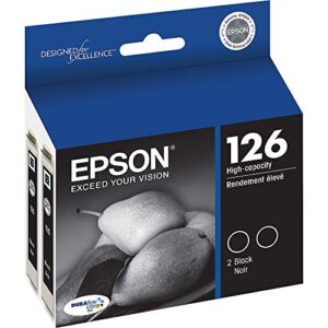 epson t126120d2 durabrite ink cartridges (black) 2-pack in retail packaging