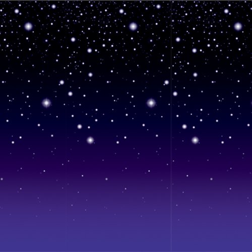 Beistle Starry Night Wall Backdrop, 4’ x 30’ – Backdrop for Parties, Night Sky Photo Backdrop, Easy to Adhere Wall Covering, Photography Background, Birthday Backdrop, Awards Night